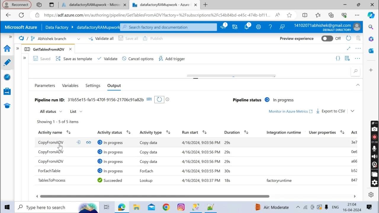 Azure Data Factory pipeline To Copy tables Dynamically Historical Load ...