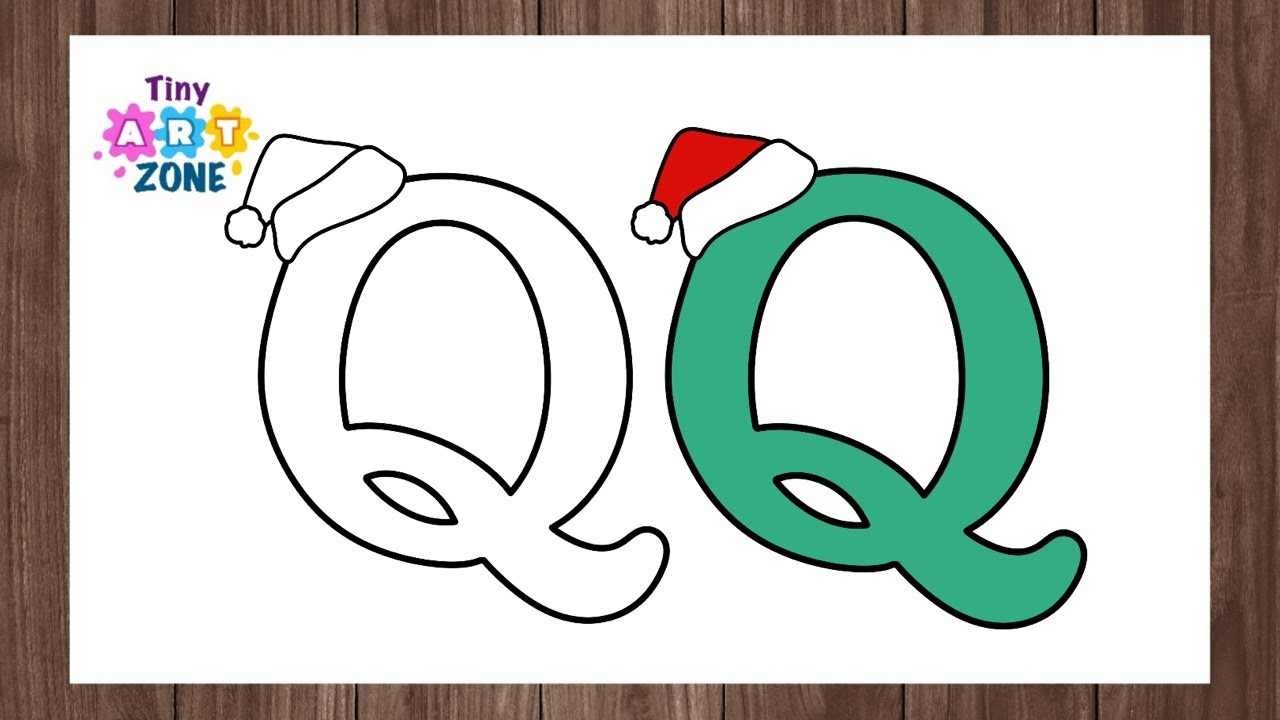 How to Draw Alphabet Q Cartoon Letter Easy for Kids | Tiny Art Zone ...