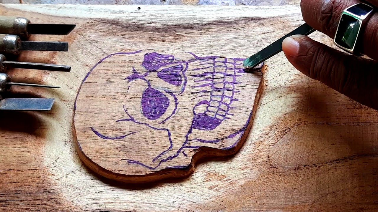 Human Skull Making Wood | Wood Working by UP wood art - YouTube