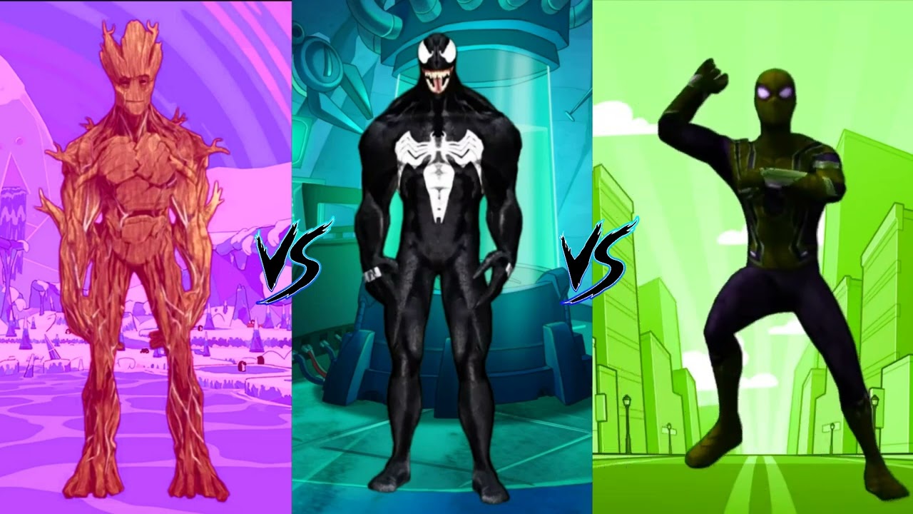 MULTICOLOR DANCE CHALLENGE : Groot VS Venom VS Spider-Man Challenge ...