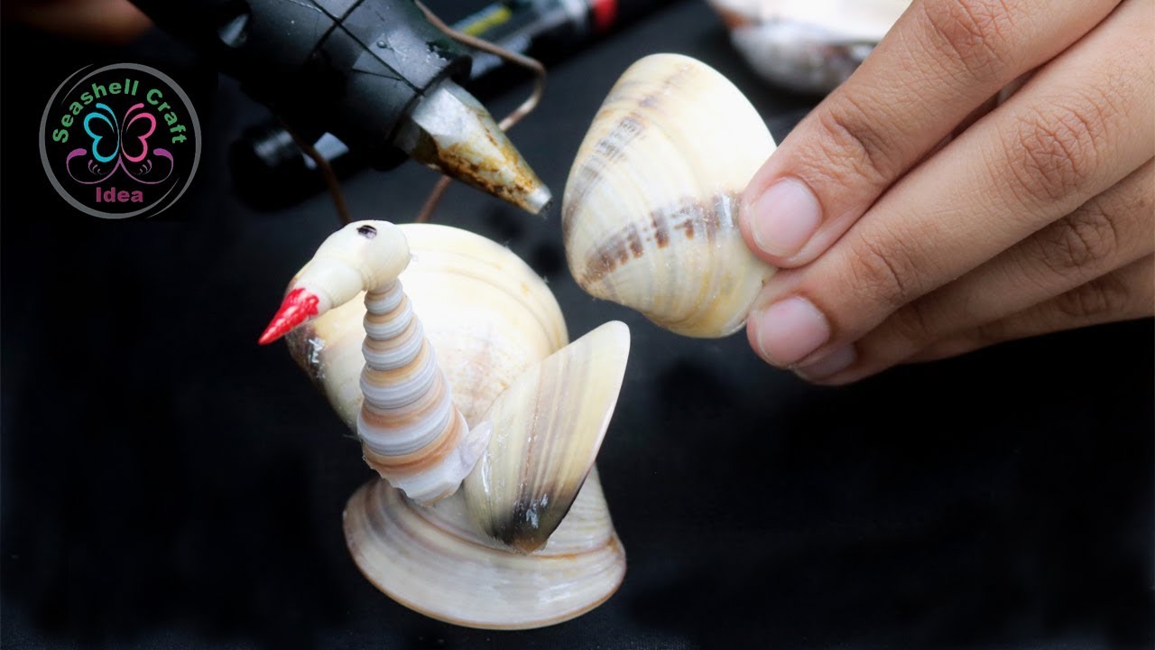 Seashell bird making idea//ঝিনুক দিয়ে পাখি তৈরি - YouTube