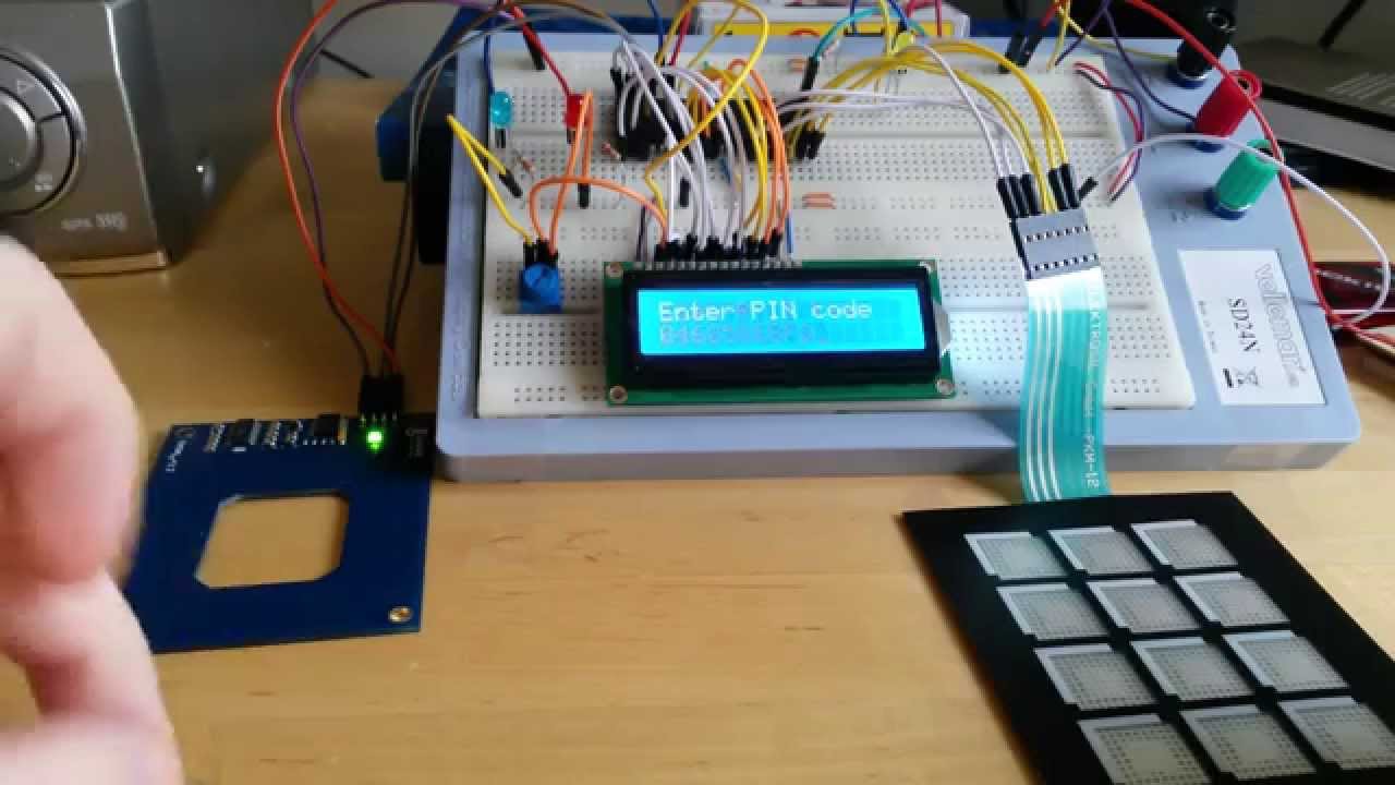 RFID key + PIN code login with PIC18F4580 - YouTube