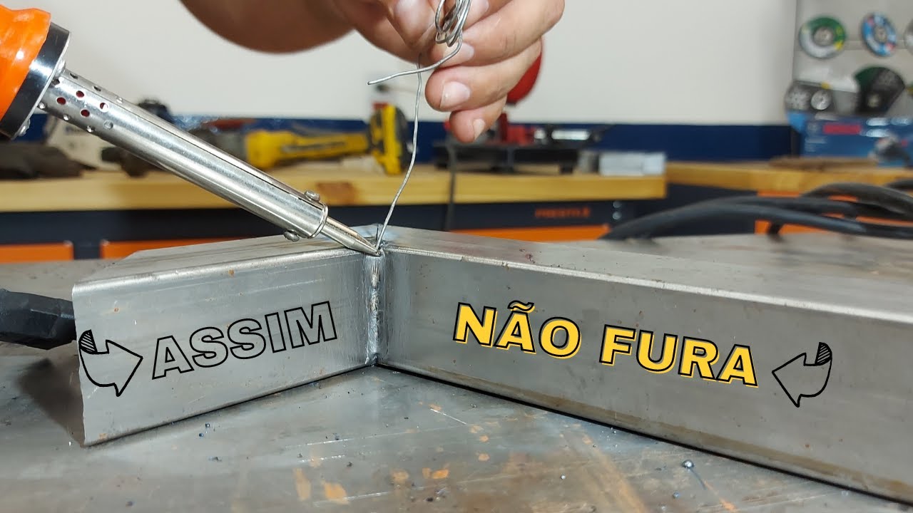 como DERRAMAR SOLDA no canto do METALON sem FURAR - YouTube