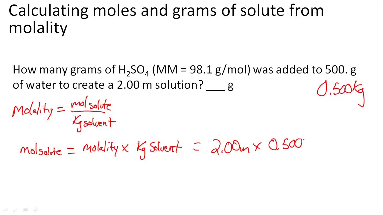 Calculating Moles From Grams Calculating Moles From Grams