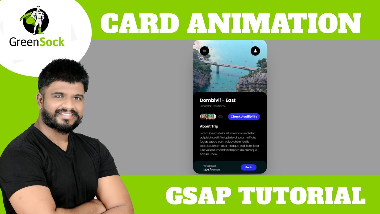 Ep17 Gsap Ui Card Design Tutorial With Source Code Youtube