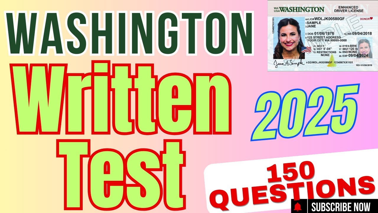 Washington DMV Written Test 2025 (150 Questions with Answers) - # ...