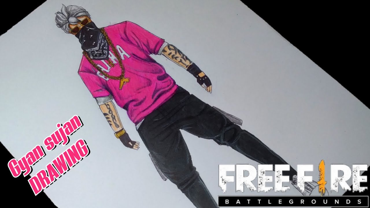 FREE FIRE DRAWING | GYAN SUJAN DRAWING | @GyanGaming BUNDLE DRAWING ...