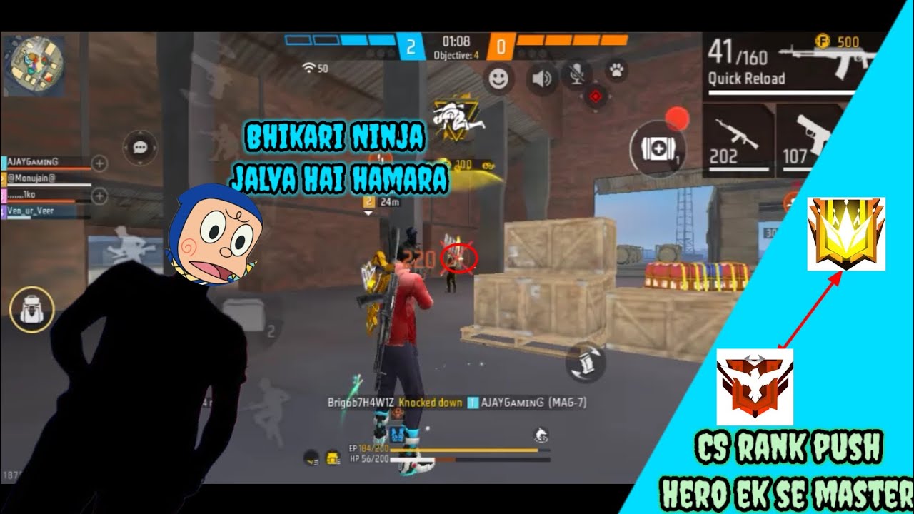 Bhikari Ninja jalva Hai hamara CS rank push Hero Ek se grandmaster 😈 ...
