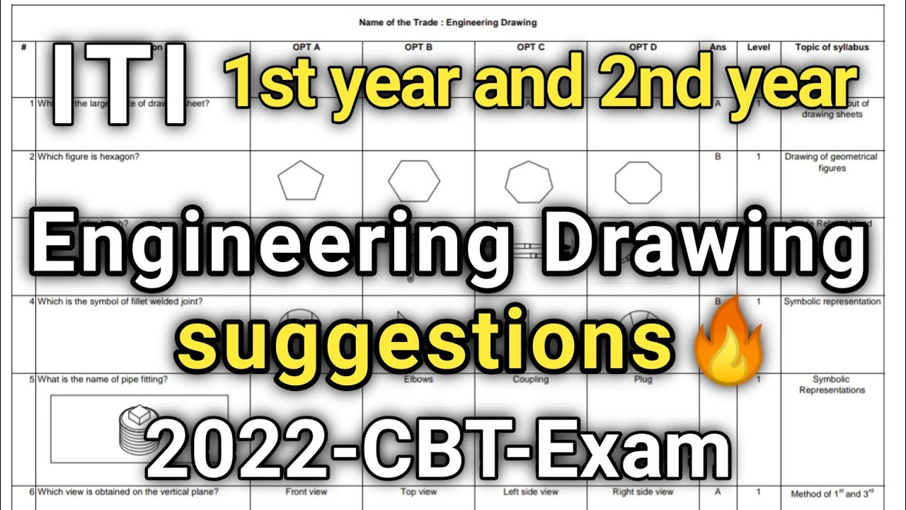 ITI ENGINEERING DRAWING EXAM suggestions // 2022 ITI CBT EXAM ...