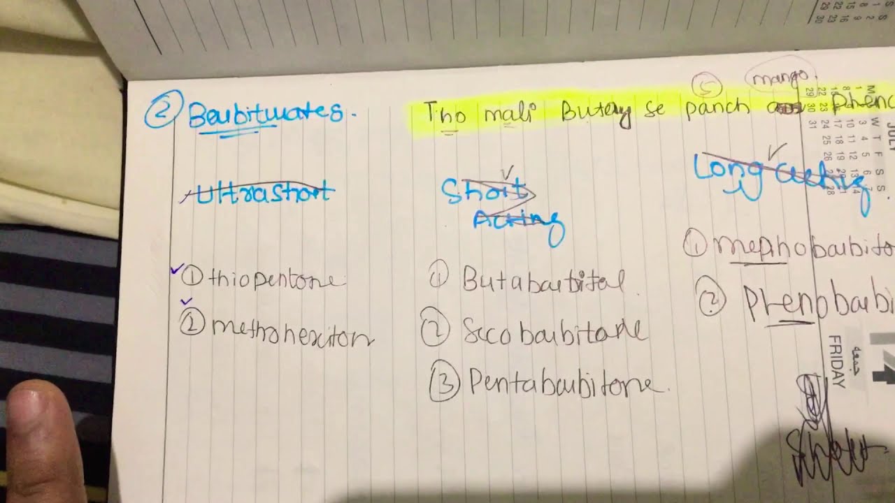 barbiturates classification mnemonic pharmacology in easiest way - YouTube