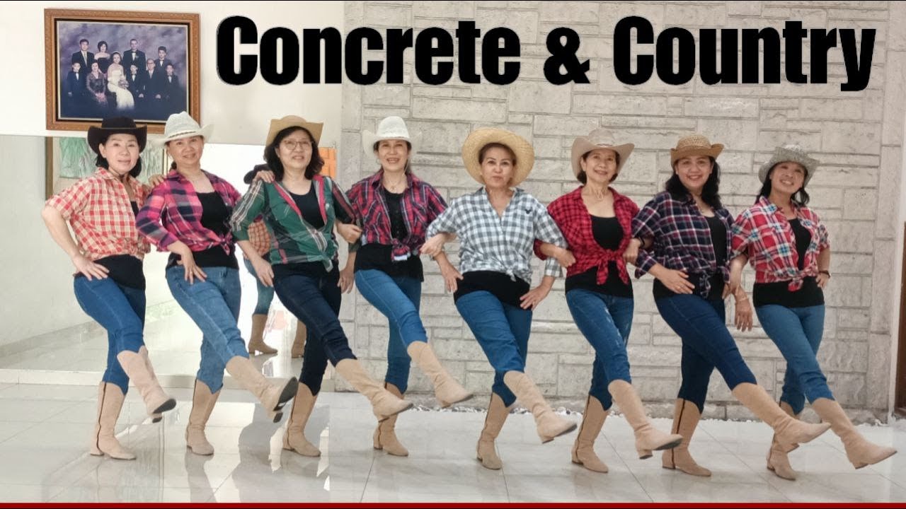 Concrete & Country Line Dance (demo & count) - YouTube