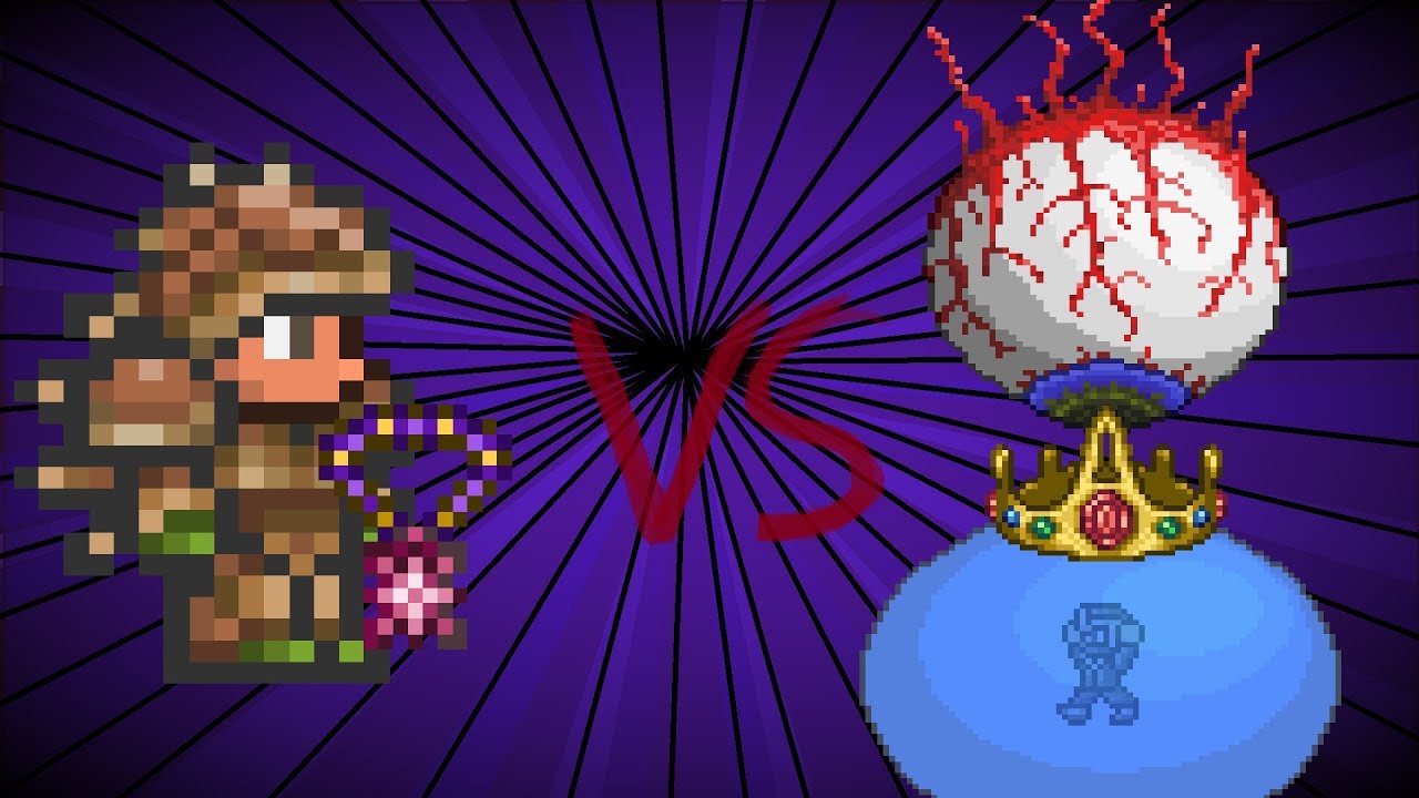 Terraria turtle armor and star veil vs eye of Cthulhu and king slime ...
