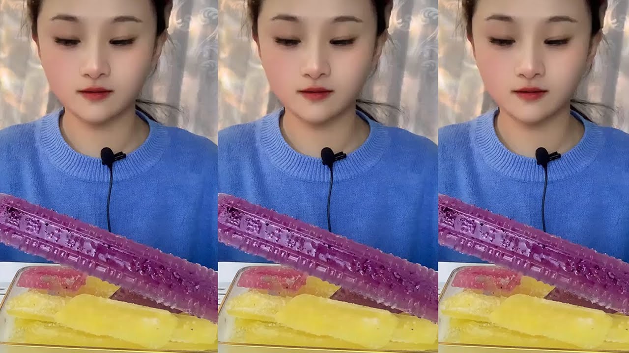 Ren Li/ ASMR ICE EATING WHITH MATCHA + MILK POWDER + PASSION FRUIT # ...