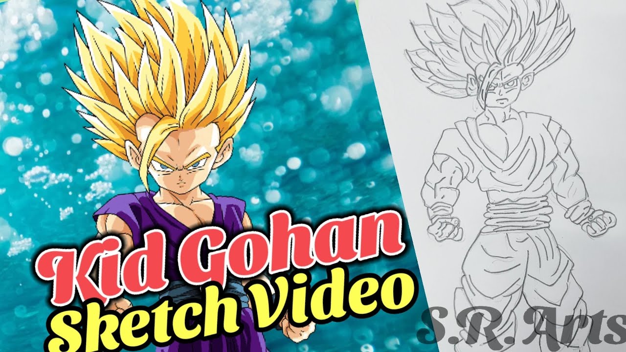 Gohan Hand Made Sketch Video | Dragon Ball Character | S.R.Arts | - YouTube