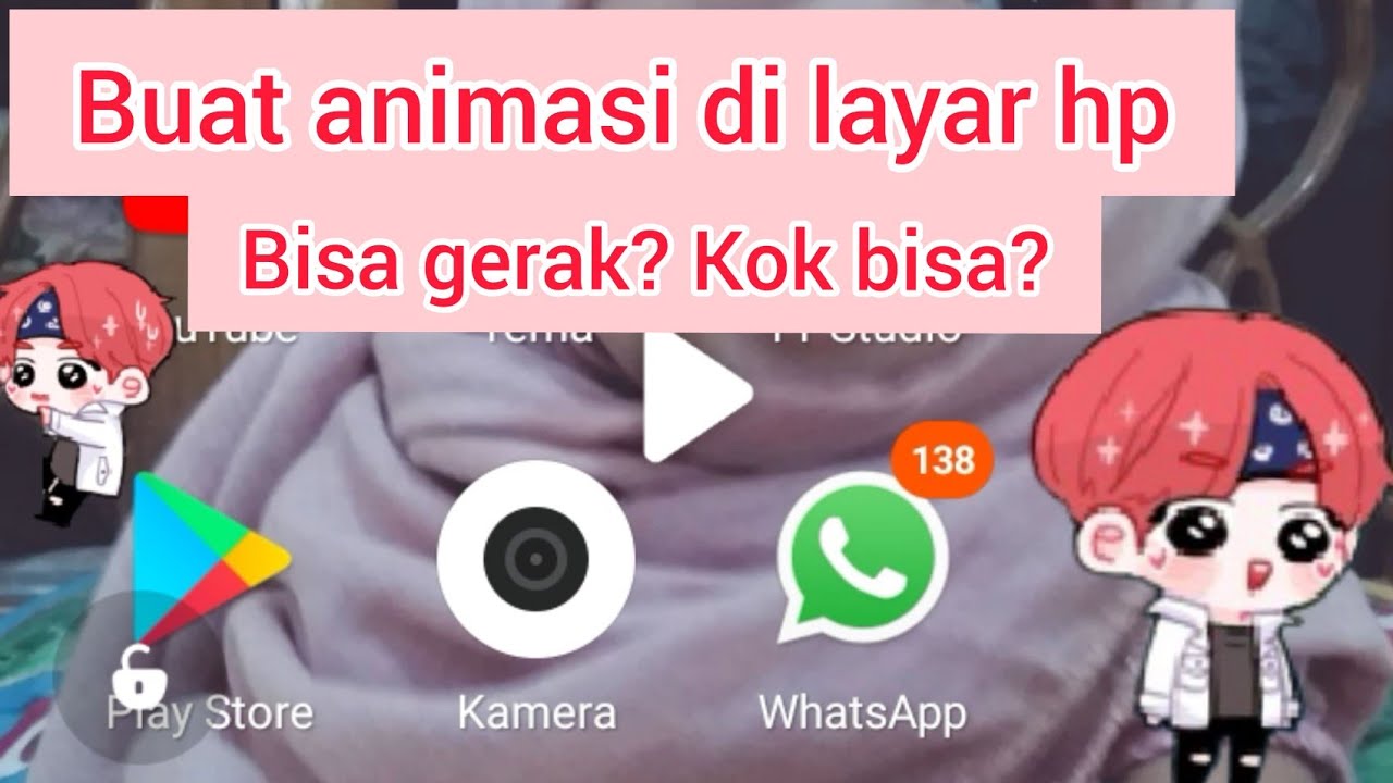 Cara membuat animasi bergerak pada layar handphone - YouTube