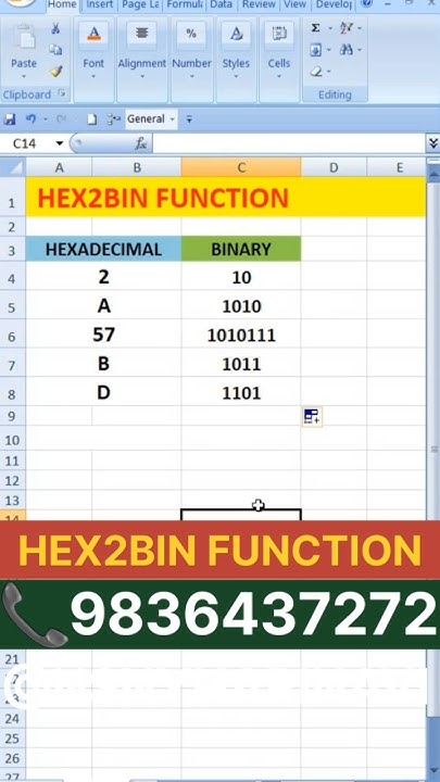 hexadecimal to binary conversion #shorts #excel #hexadecimal #binary #hexadecimaltobinary - YouTube