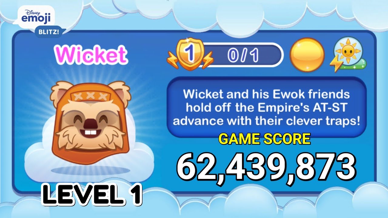 Disney Emoji Blitz WICKET (L1) - Star Wars - Exclusive Gold - v52 - YouTube