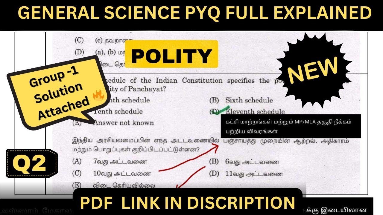 POLITY | GROUP-1 PYQ🔥📌 Solution Attached #polity #tnpsctamil #tnpscexam ...