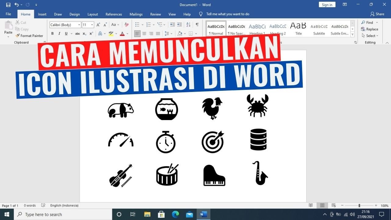 Cara Memunculkan Icon Ilustrasi di Microsoft Word - YouTube