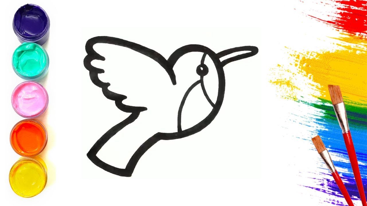 Hướng dẫn vẽ con CHIM RUỒI đơn giản cực đẹp | Hummingbird Drawing for ...