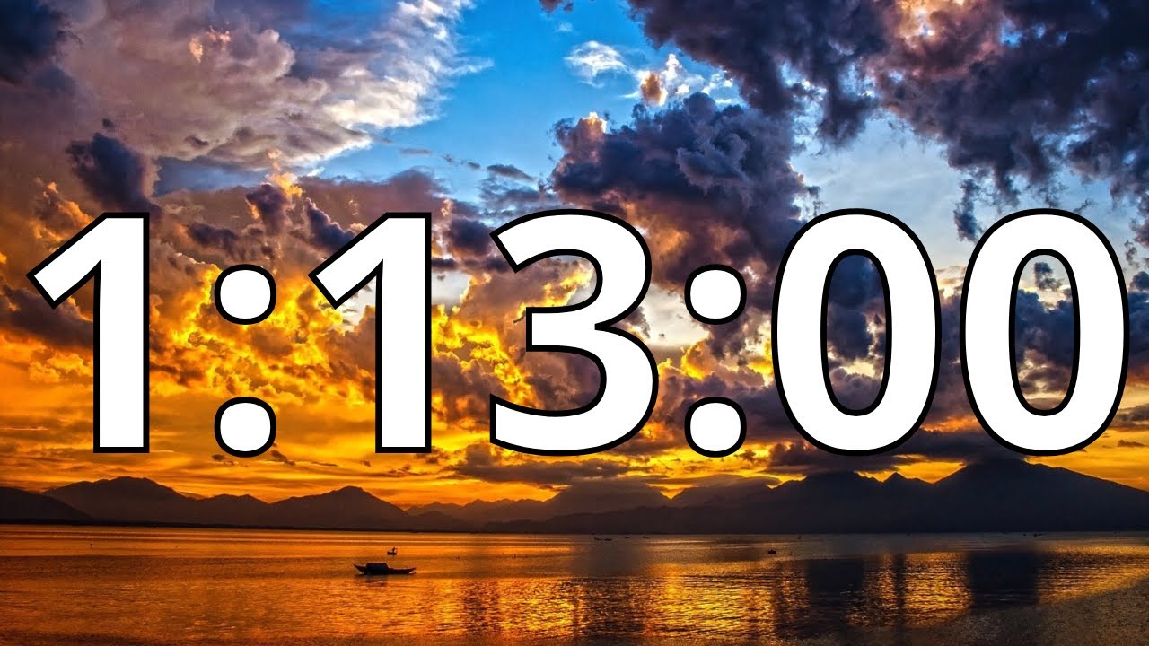 1 Hour 13 Minutes Countdown Timer With Alarm Sound At the End (Simple ...