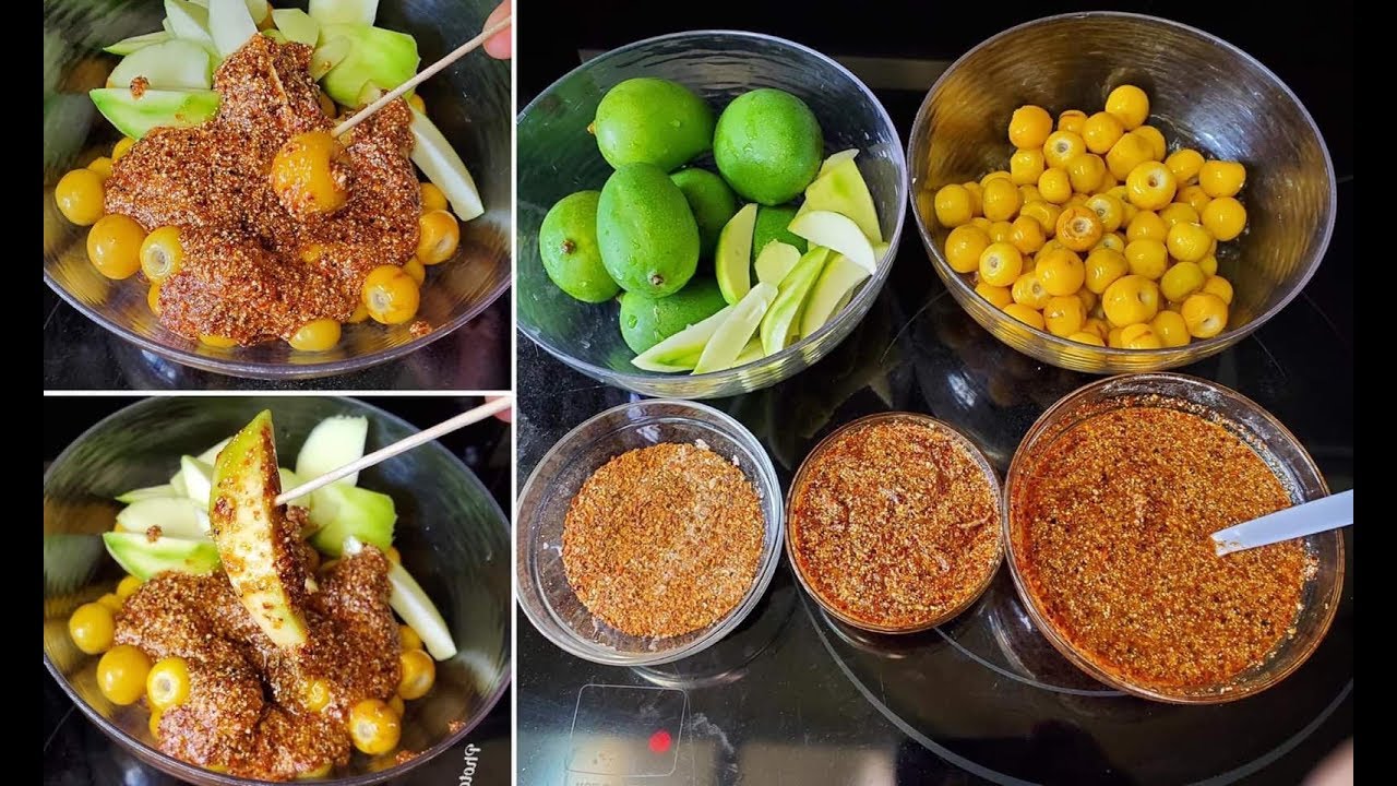 Chili dipping sauce recipe for baby mango and other sour fruits - YouTube