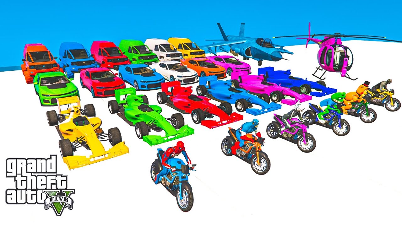 GTA V Stunt Map Racing Challenge On Super Cars, Motorcycles, OffRoad ...