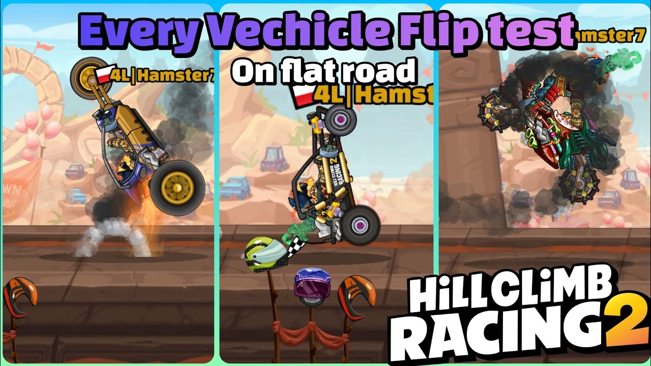 Every Vechicle Flip test on Flat Road | Hill Climb Racing 2 - YouTube