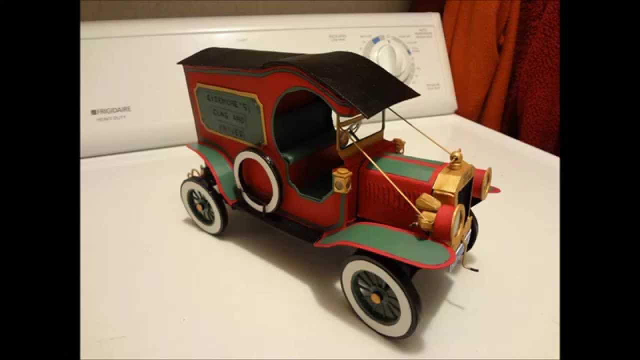 Cardboard Ford Model T battery operated with lights. - YouTube