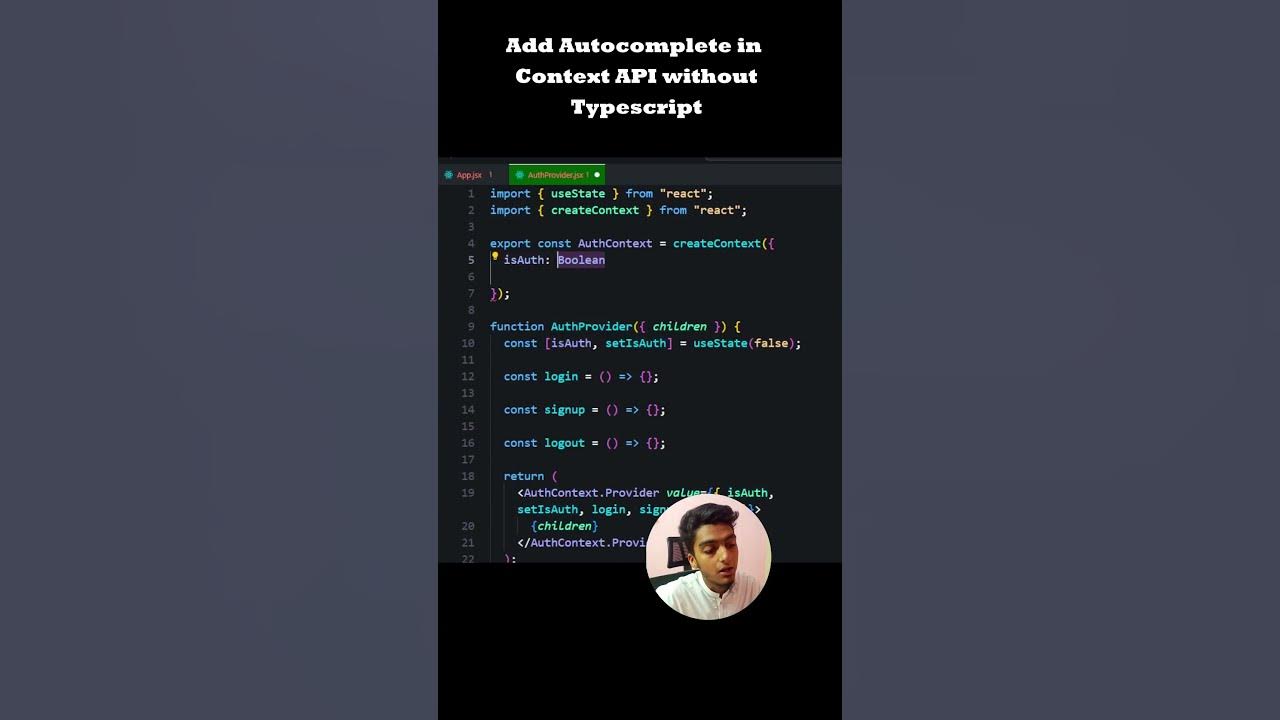 Autocomplete In Context Api Without Typescript Reactjs Typescript Contextapi