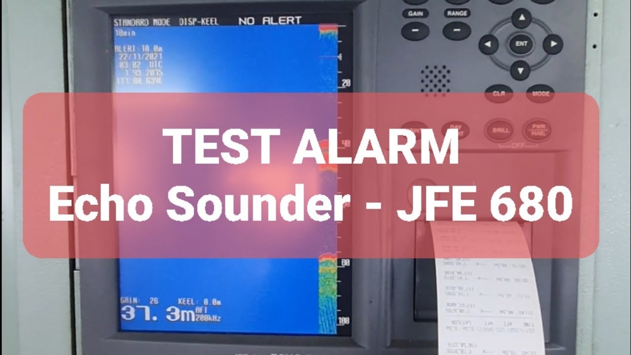 TEST ALARM Echosounder JRC JFE 680 - YouTube