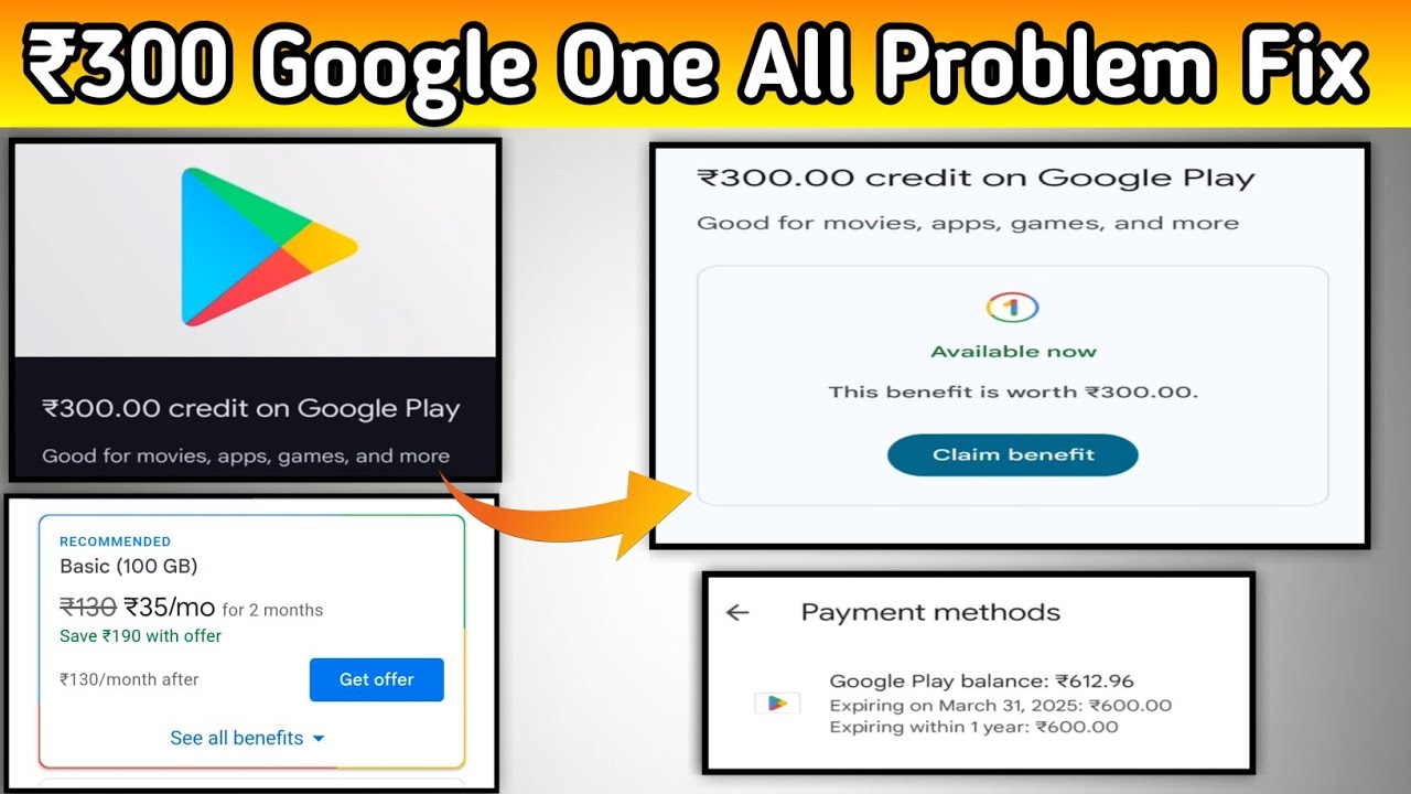 Google One ₹300 All Problem Solved 😍 | Google One ₹300 Offer | ₹300 ...
