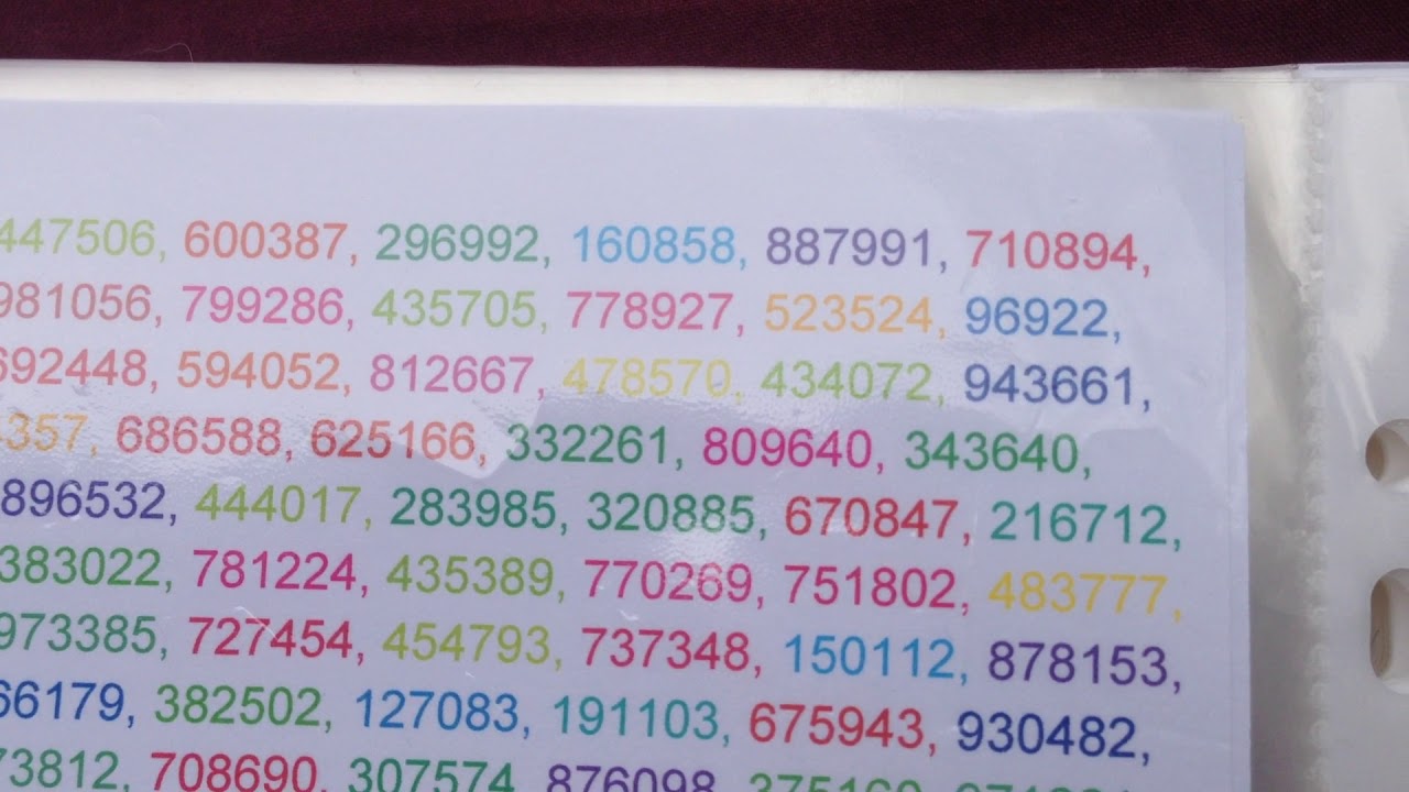 Random Coloured Numbers pages 551-560 - YouTube