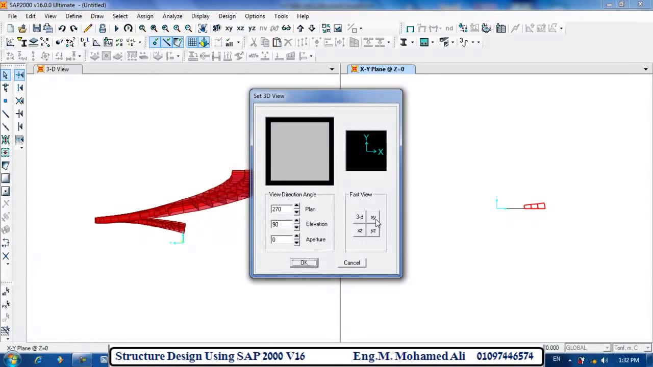 16- Design of Helical stairs sap2000 v16- شرح برنامج ساب مهندس محمد ...