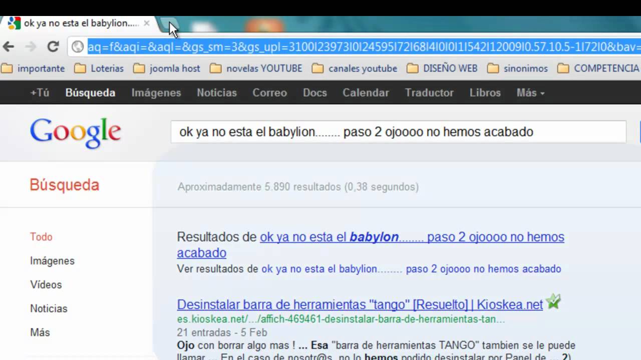 eliminar quitar babylon search.babylon.com barra Babylon search ...