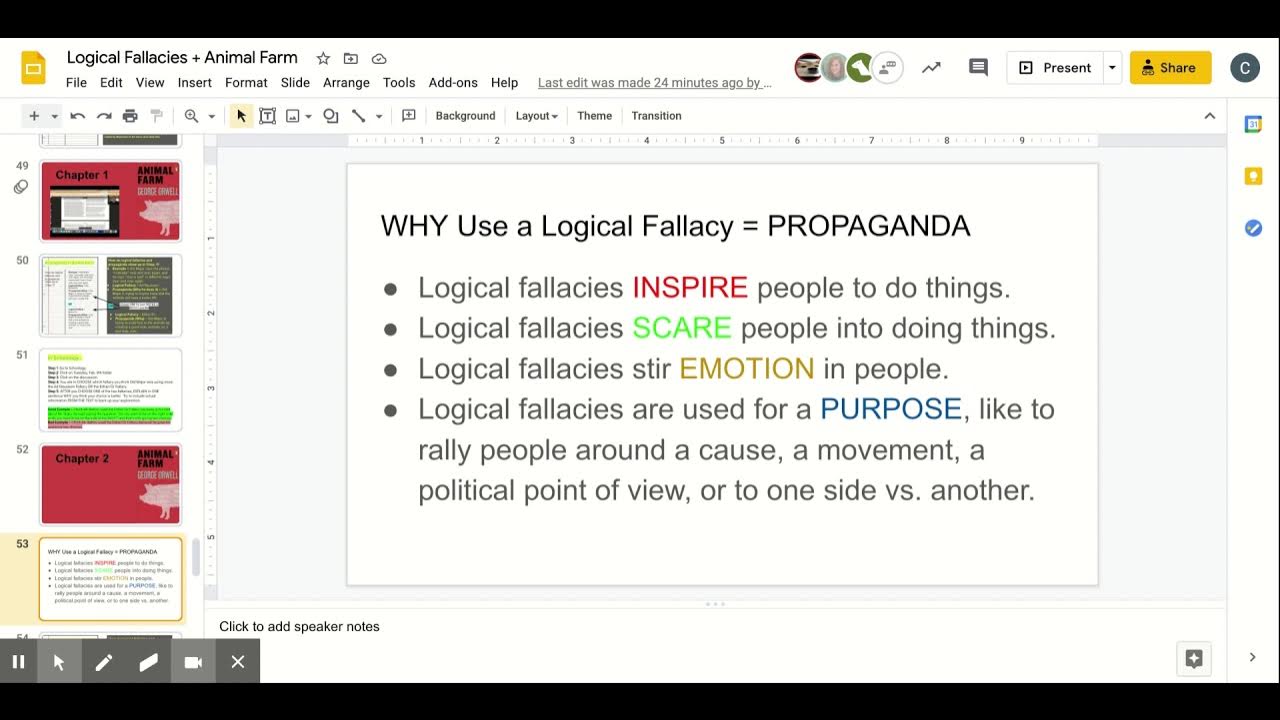 Chapter 2: Logical Fallacies + Animal Farm - Google Slides - YouTube
