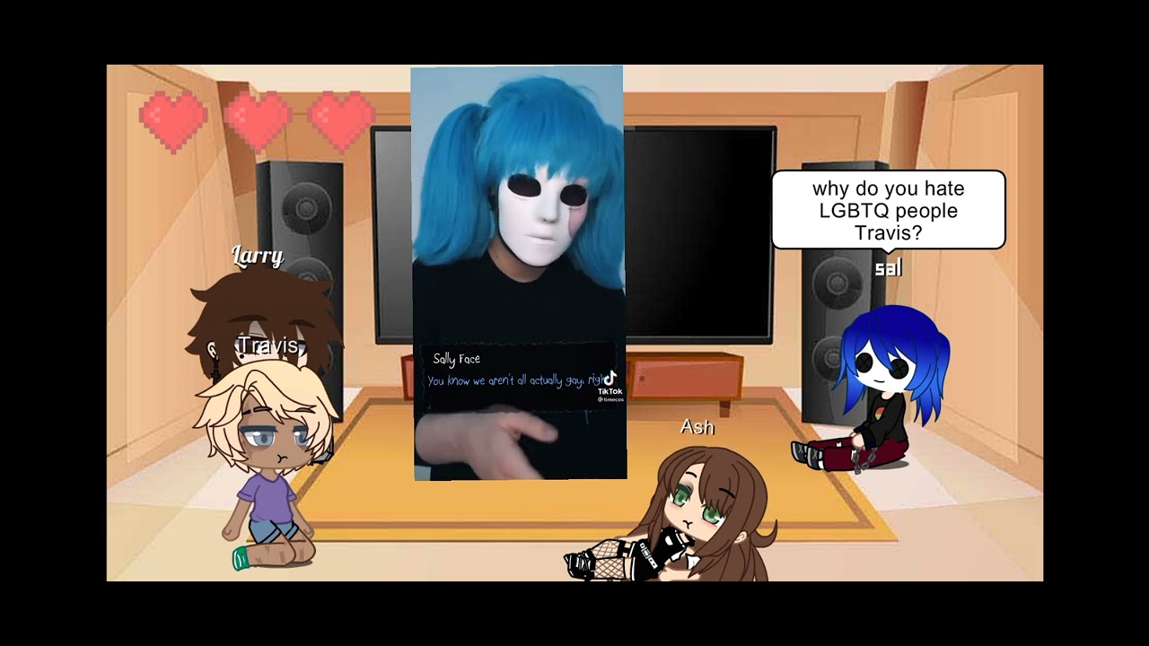Sally face reacts to Travis (mostly) - YouTube