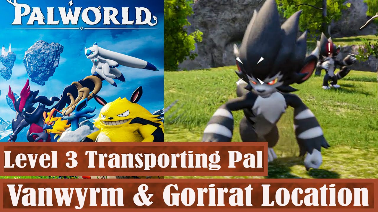 Palworld Vanwyrm & Gorirat Location (Level 3 Transporting Pal) - YouTube