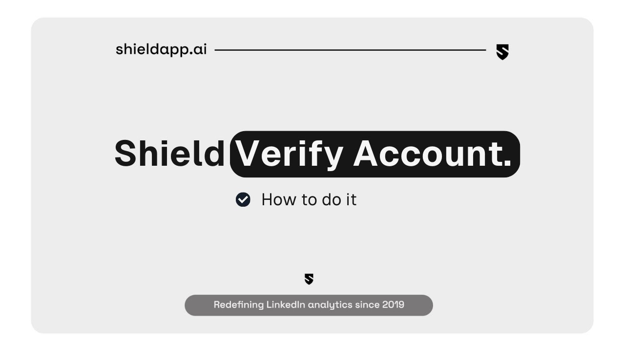 How to verify your account on Shield - YouTube