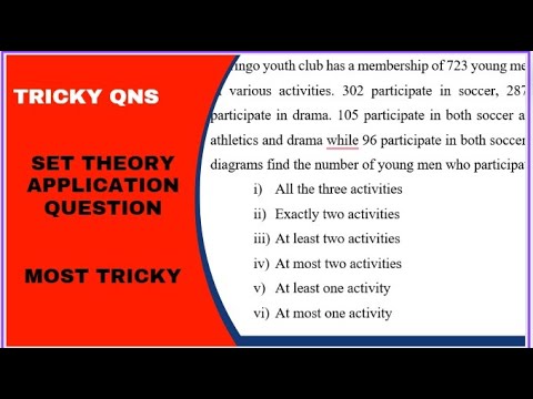 SET THEORY ( Venn Diagram - Tricky Question on Application of Set ...