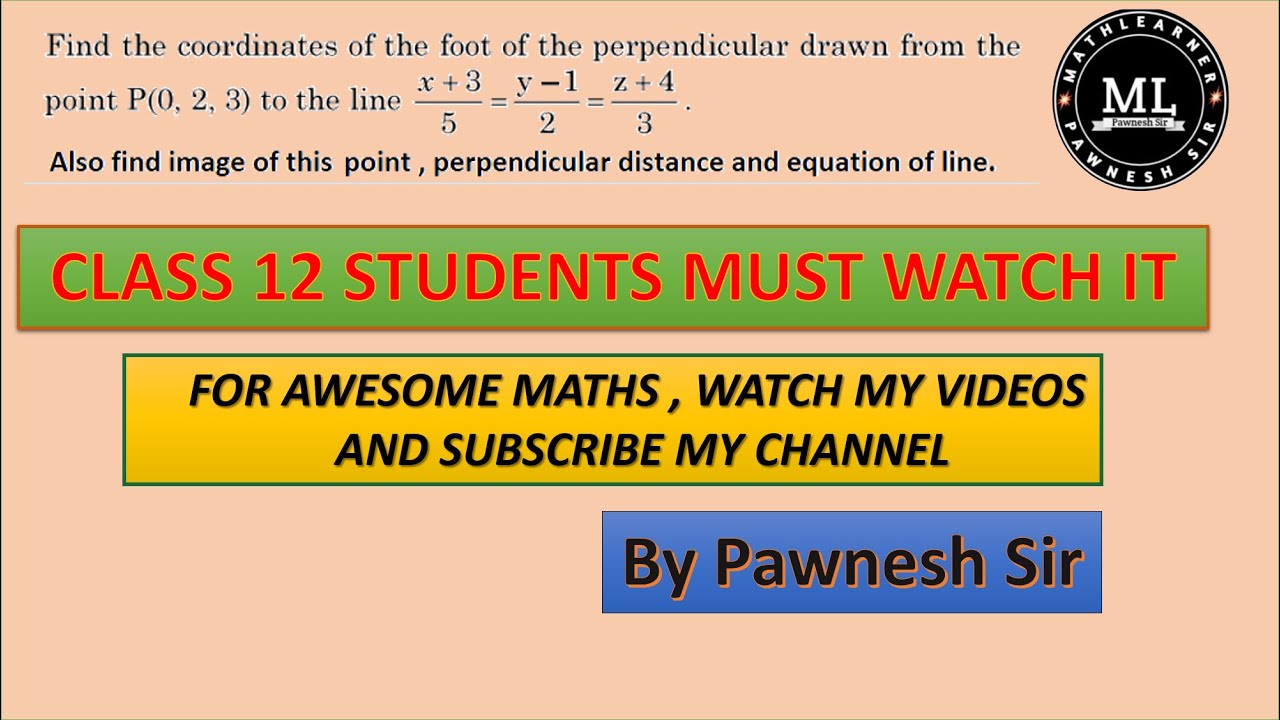 foot of perpendicular | foot of perpendicular and image - YouTube