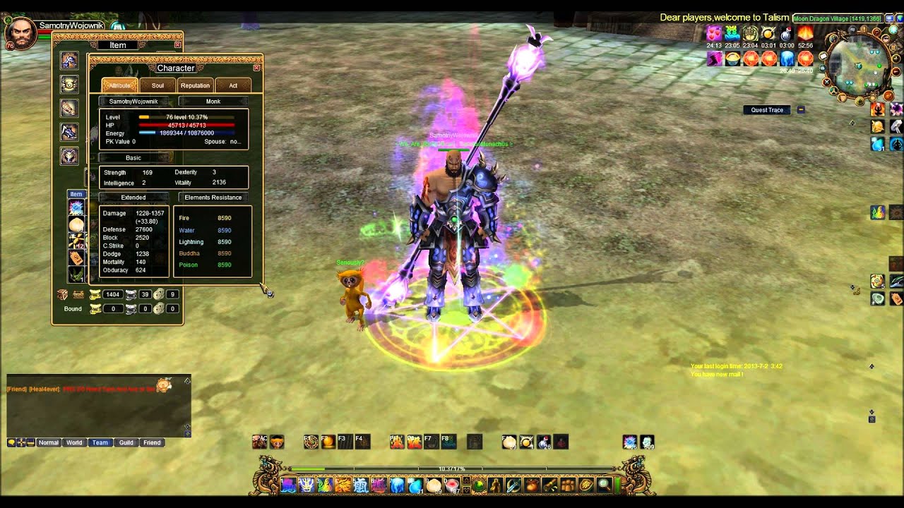 Talisman Online [MONK] 76+ Server L & D Show !! [HD] - YouTube