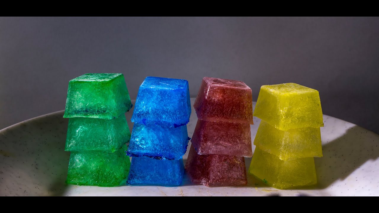 Timelapse, Color ice cube - YouTube