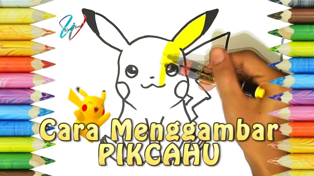BEGINI CARANYA menggambar POKEMON PIKACHU LUCU🤩 dan lagu anak #mewarnai ...