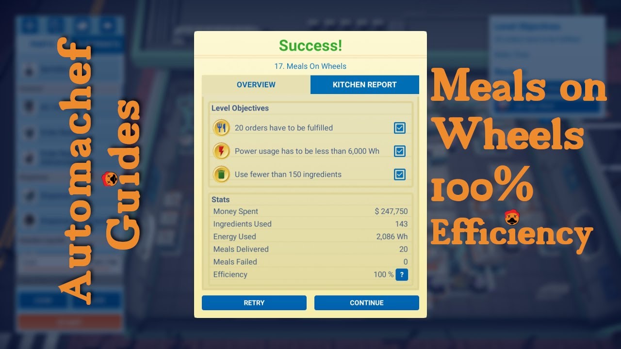 Automachef Tips & Tricks - Meals On Wheels 100% Efficiency - YouTube