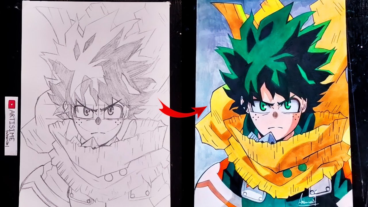 How To Draw Izuku Midoriya (Deku) From My Hero Academia || Easy Step By ...