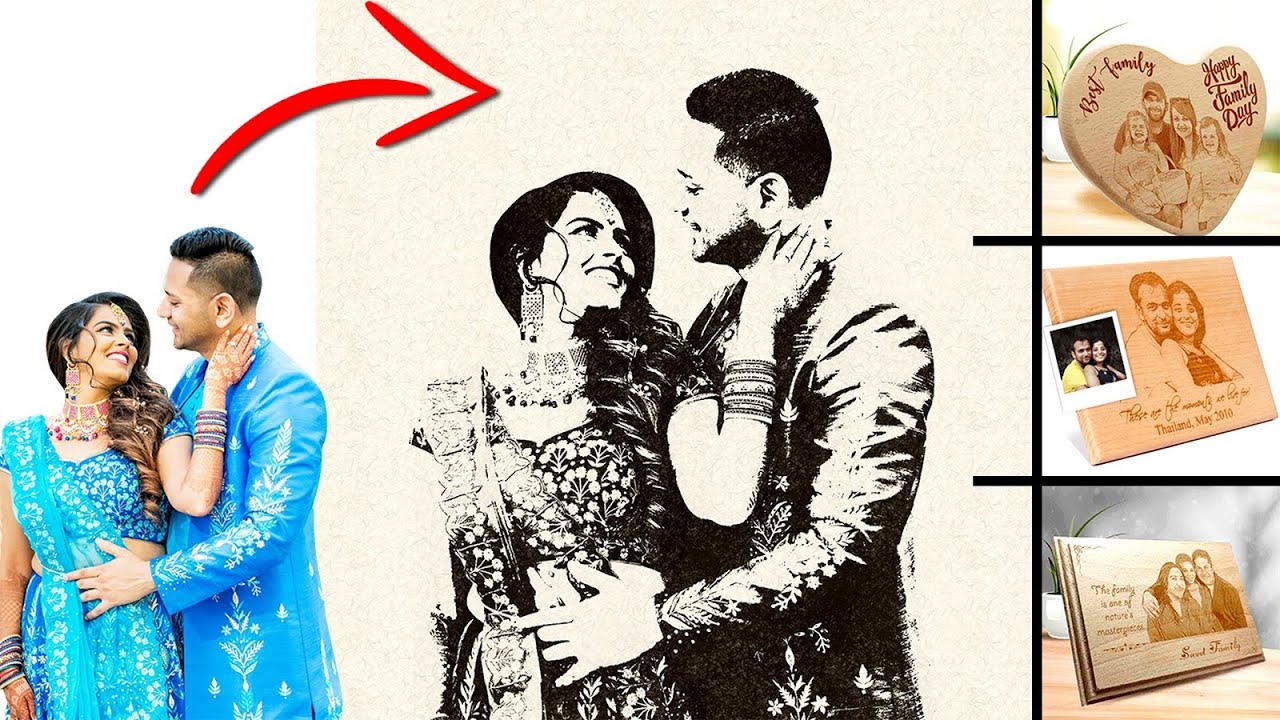 Woodcut Printing Photoshop Photo Effect !! Sublimation Wooden Frame ...