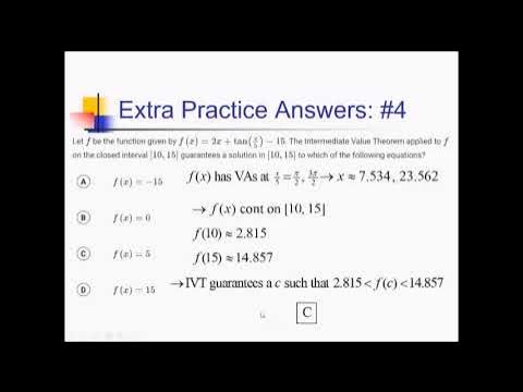 Intermediate Value Theorem (IVT): Problem Set #3 - YouTube