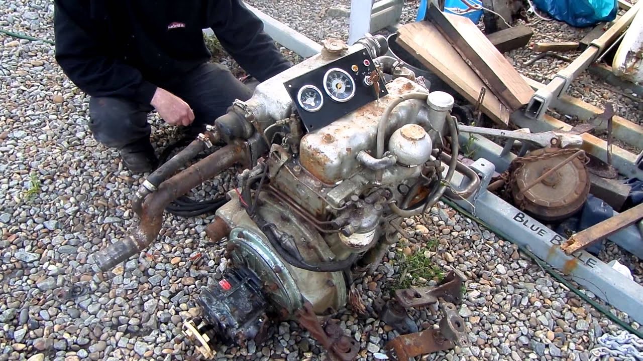 Perkins 4.108 boat engine - YouTube
