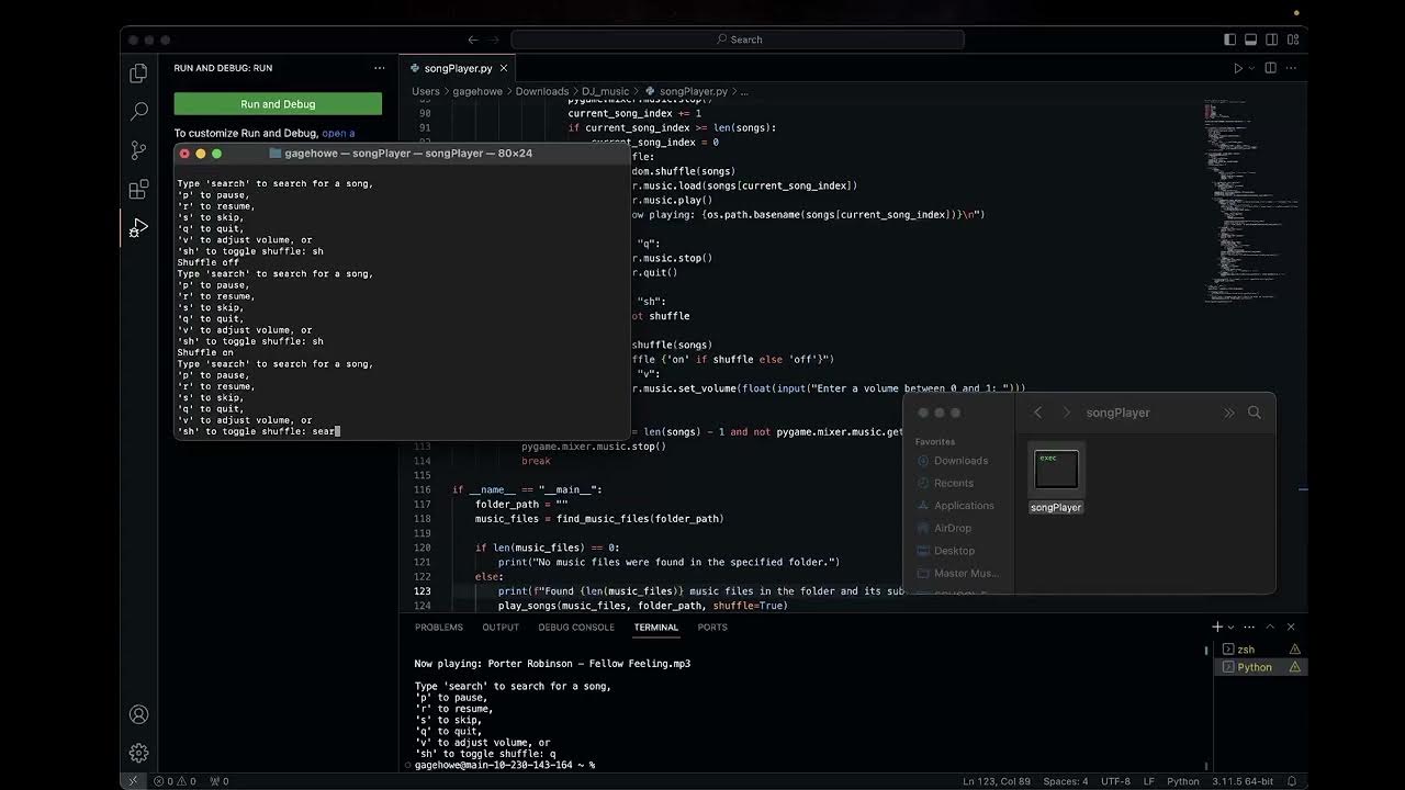 Python music player - YouTube